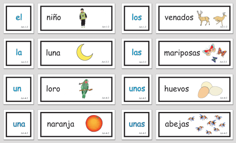 Los Artículos | Montessori Spanish Series