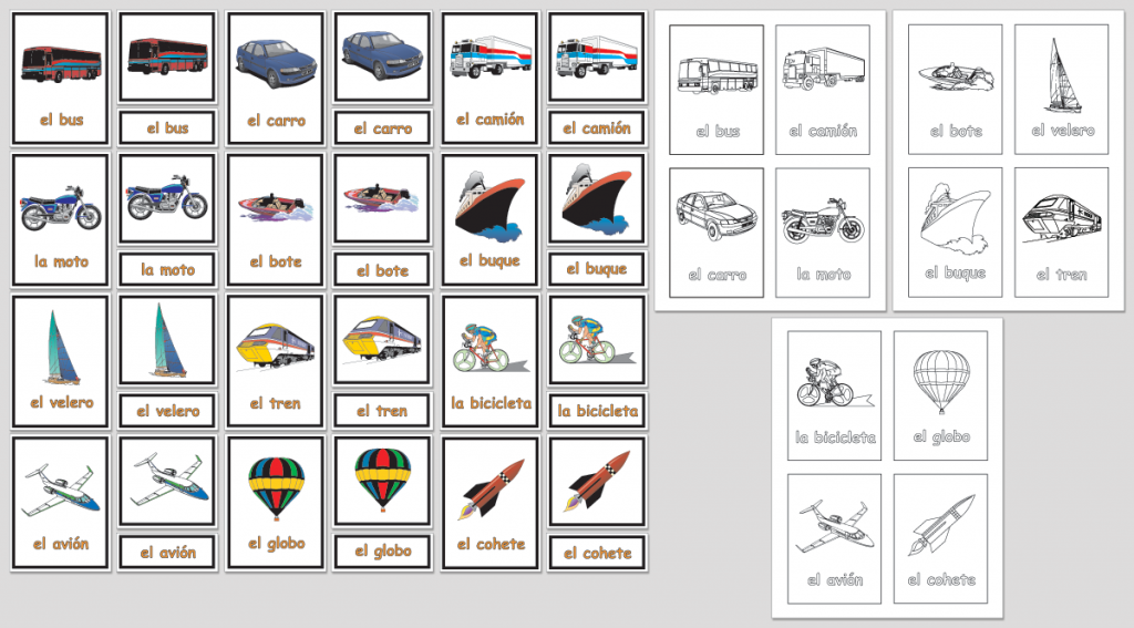 Transporte | Montessori Spanish Series